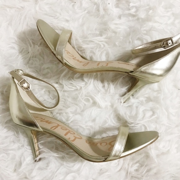 Sam Edelman | Shoes | Sam Edelman Patti Light Gold Leather Sandals ...